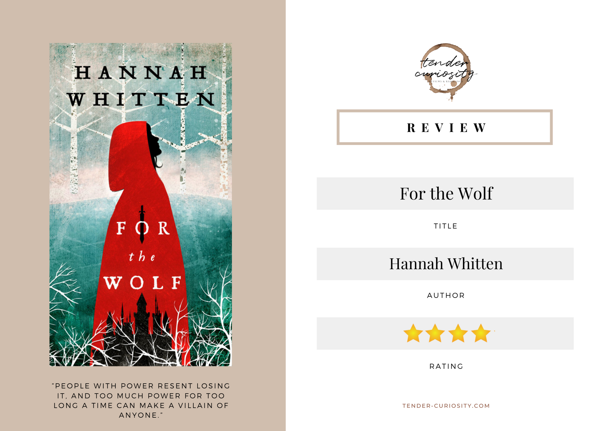 Review: For the Wolf by Hannah Whitten – tender curiosity